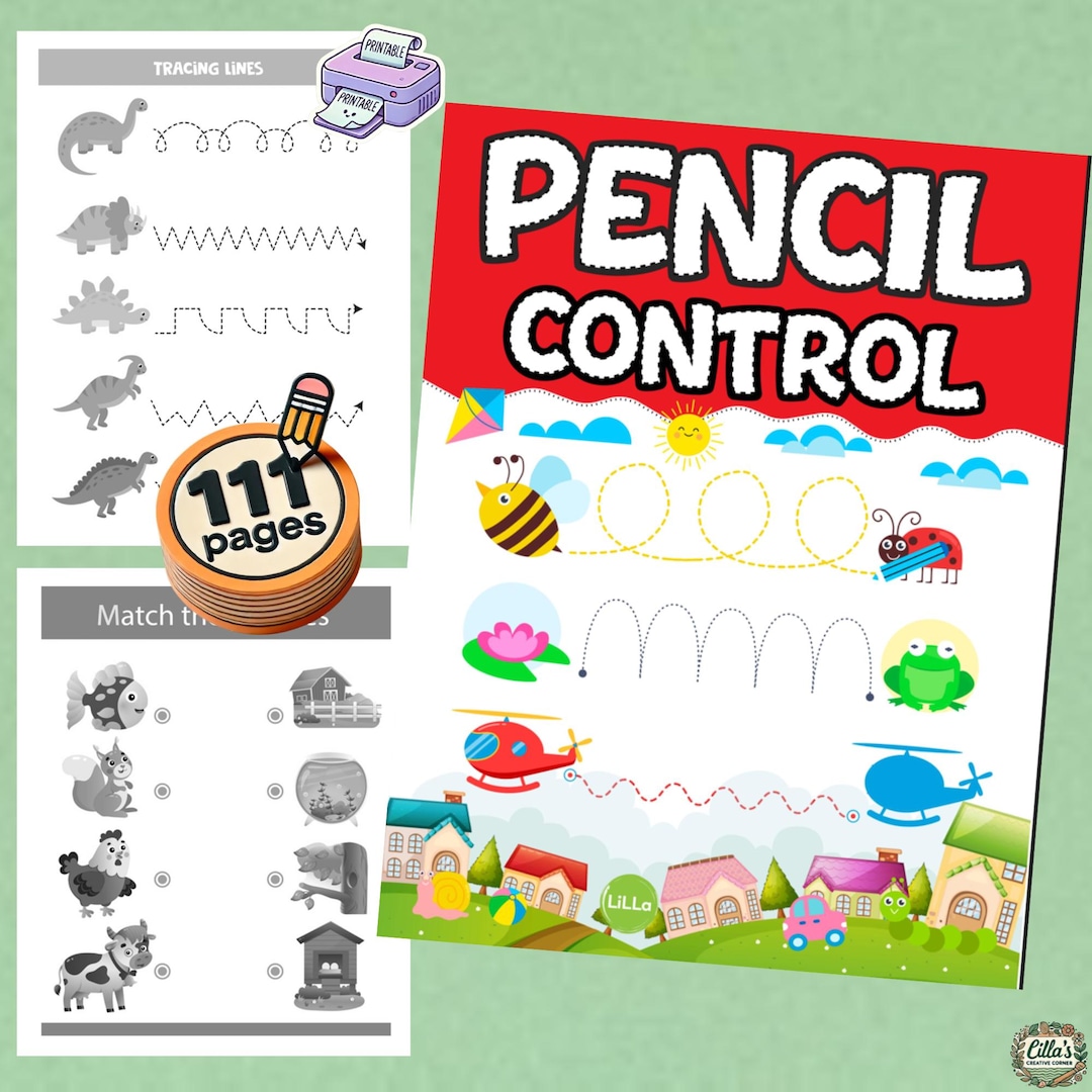 Pencil Control – Black & White Edition | Print-at-home Tracing | Pre ...