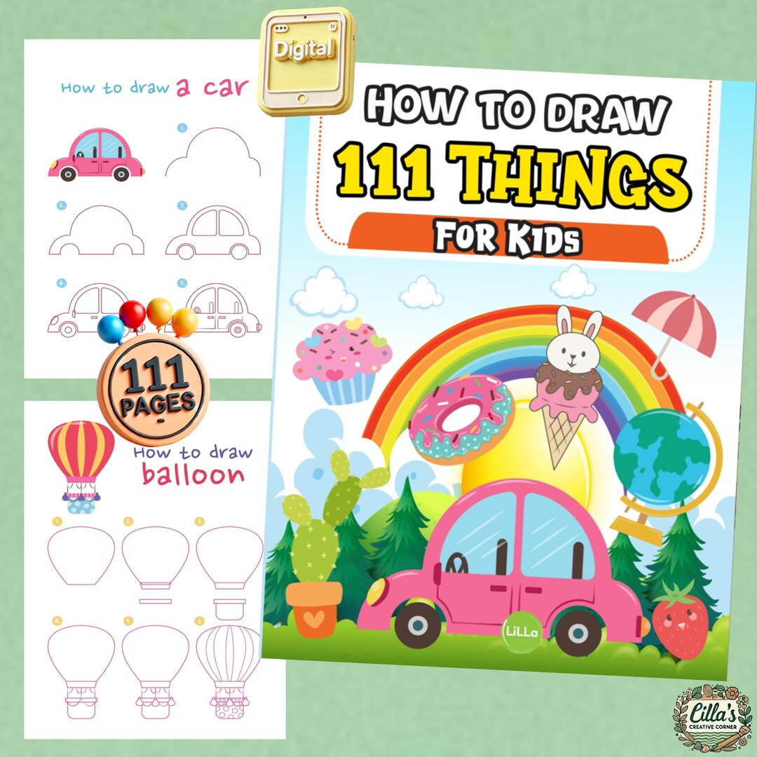 How to Draw 111 Things - Digital Drawing Book for Kids | Step-by-step ...