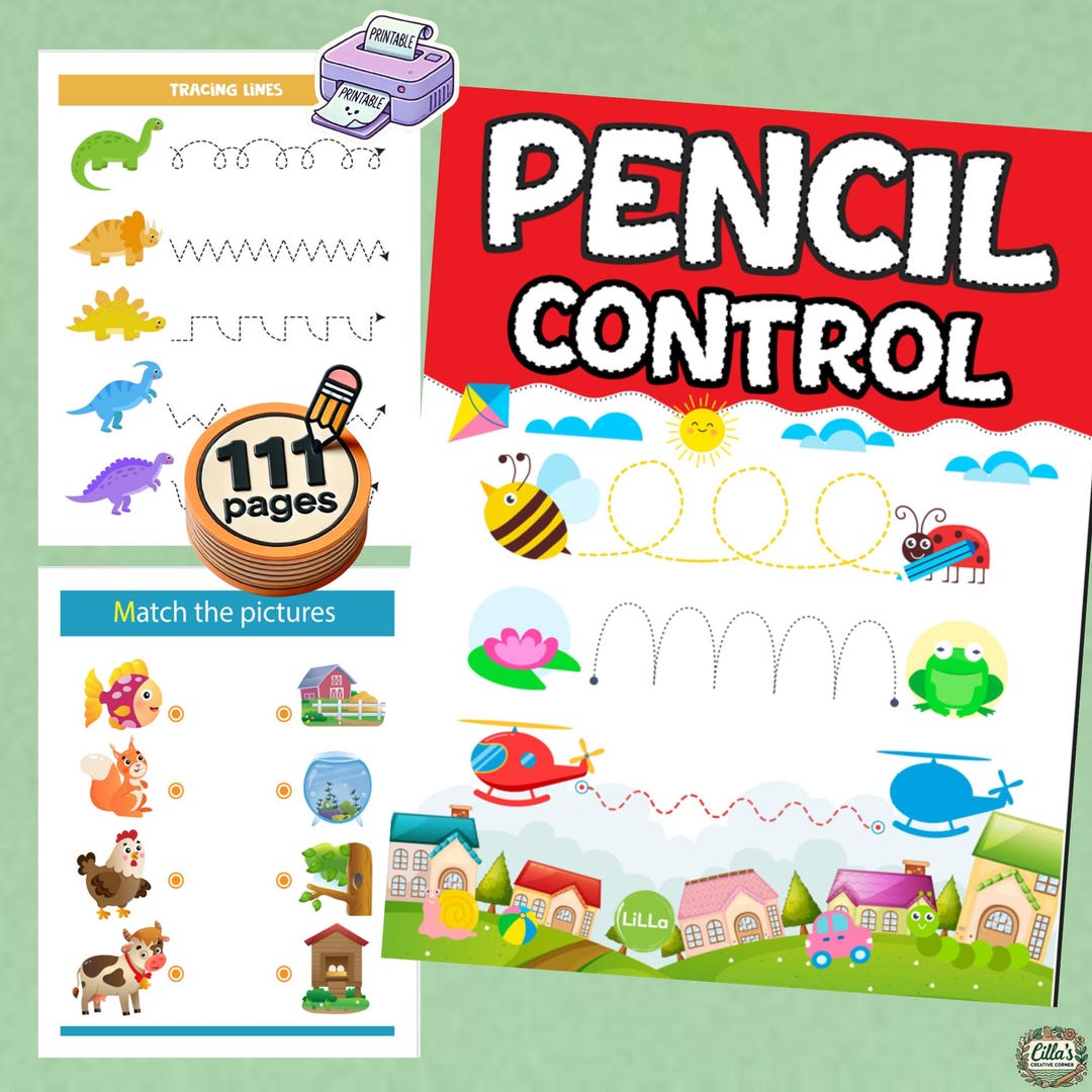 Pencil Control Activity Book – Printable Toddler Learning Fun | Pre ...