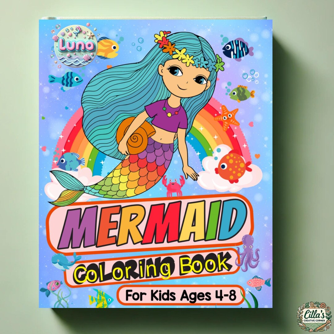 Personalized Mermaid Coloring Book – Printable PDF - Etsy
