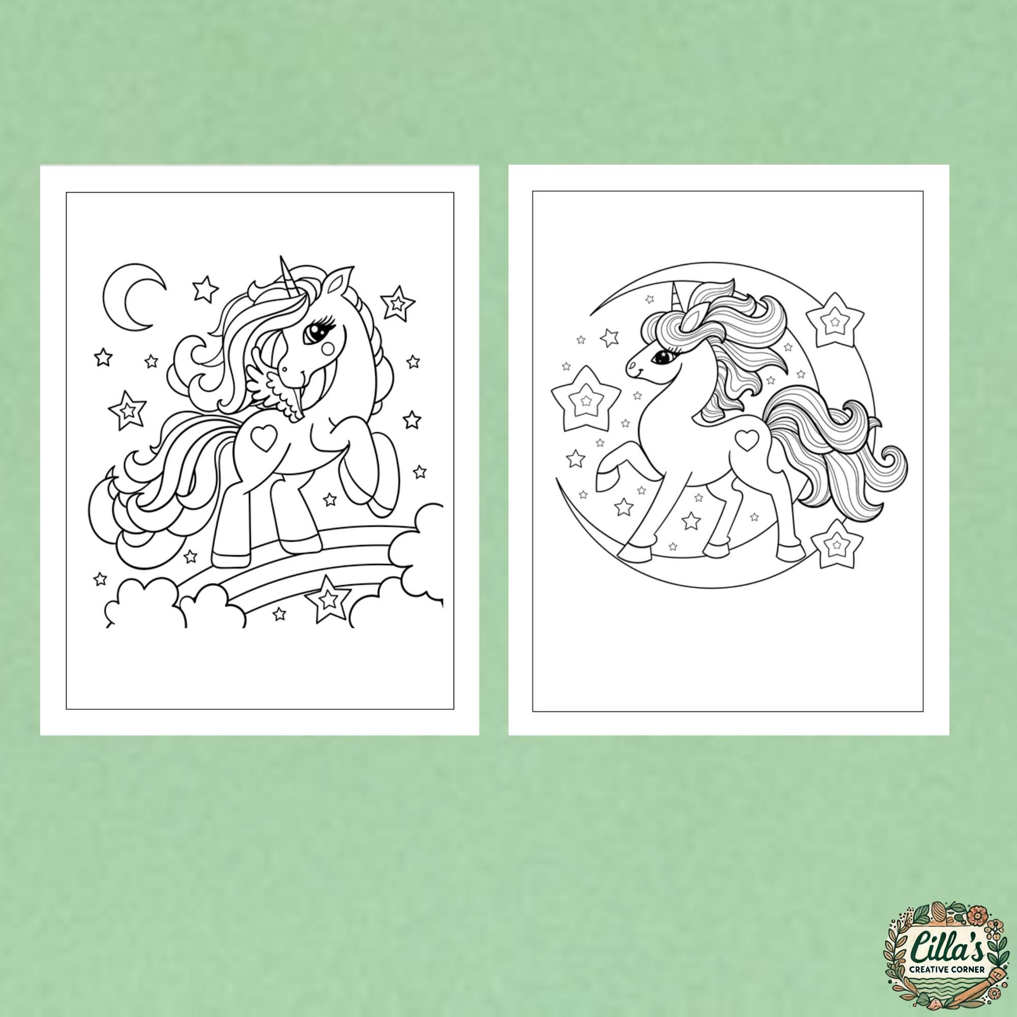 Unicorn Coloring Book – Printable Magical Fun for Kids | 55 Cute ...