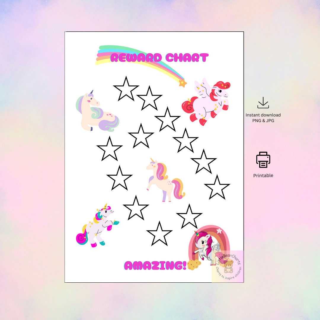Reward Chart for Kids Unicorn Theme to Track Behaviour and - Etsy