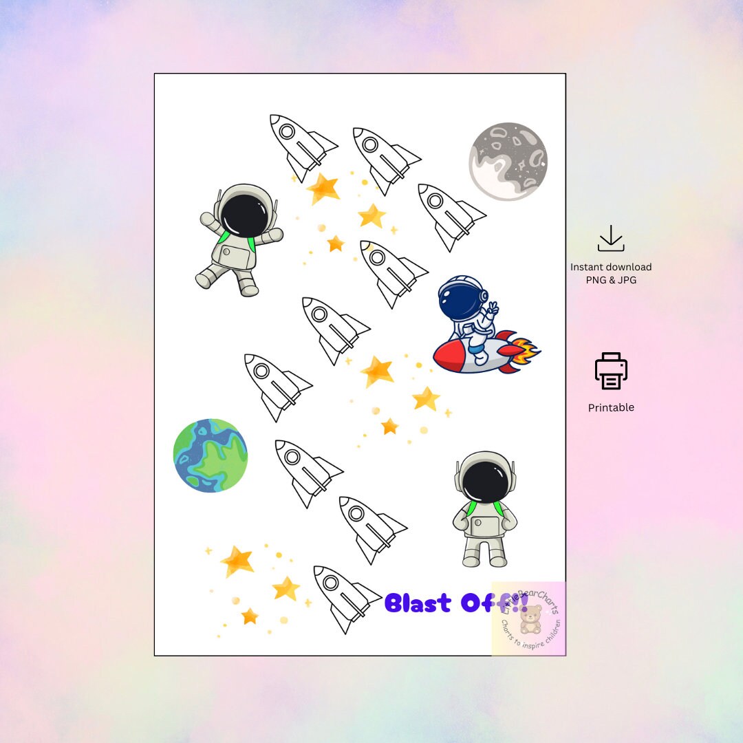 Daily Routine Reward Chart Astronaut Themed Behaviour - Etsy