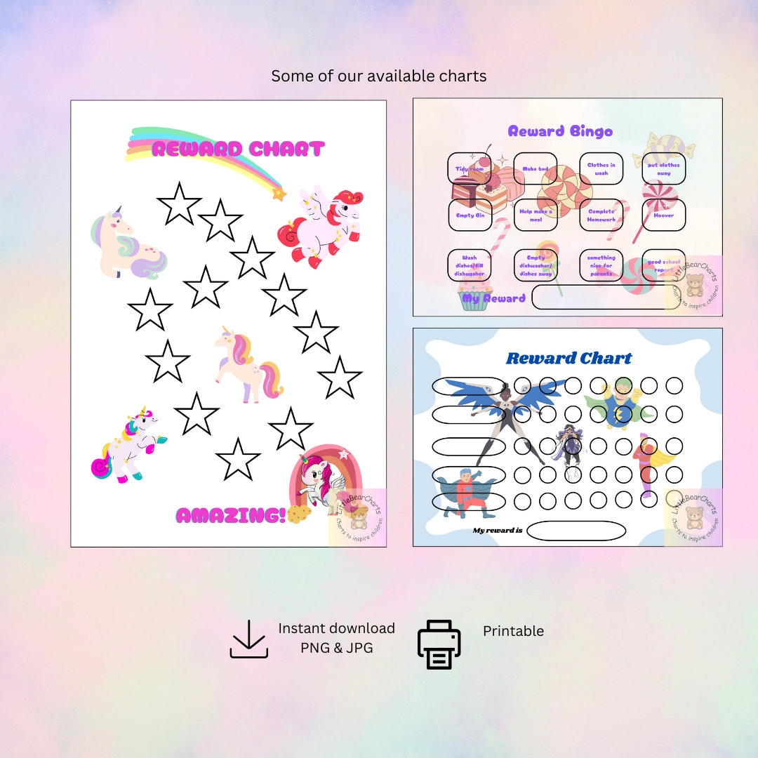 Nursery Rhyme Reward Chart Digital Download Encourage Good Behavior in ...