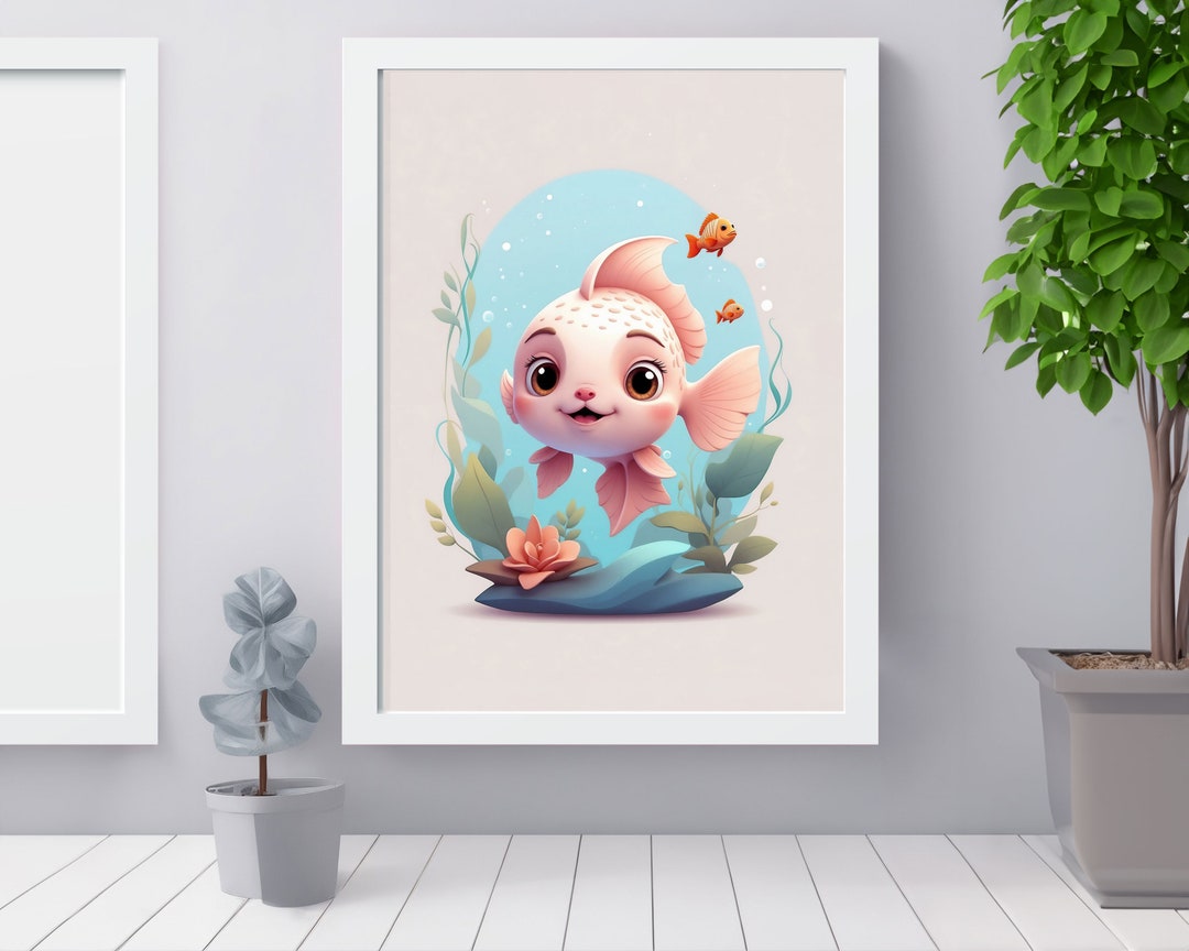 Digital Baby Fish Nursery Art - Cute Underwater Printable Decor for ...
