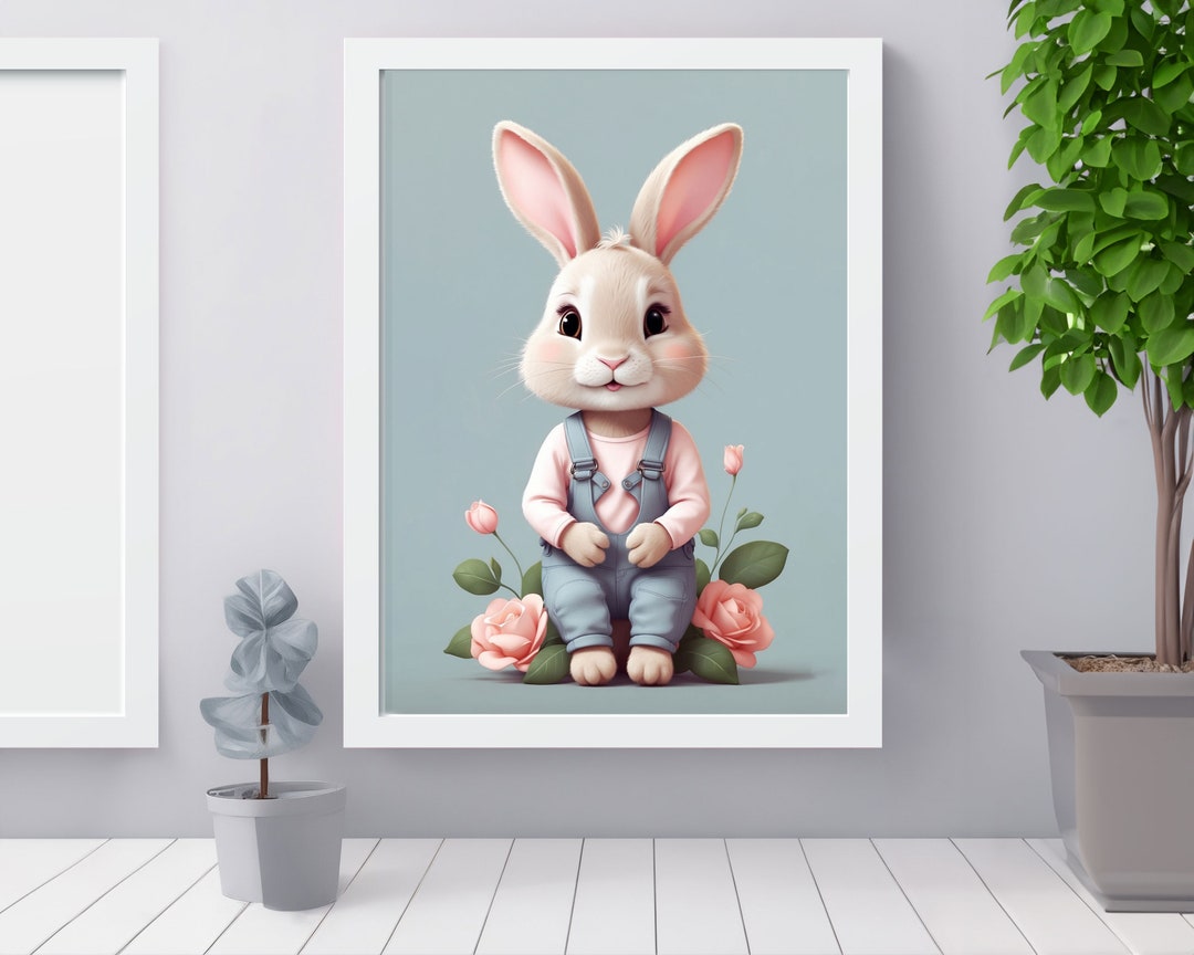 Pawsandplayfulprints: Whimsical Rabbit Art for Your Little One's Nurser ...