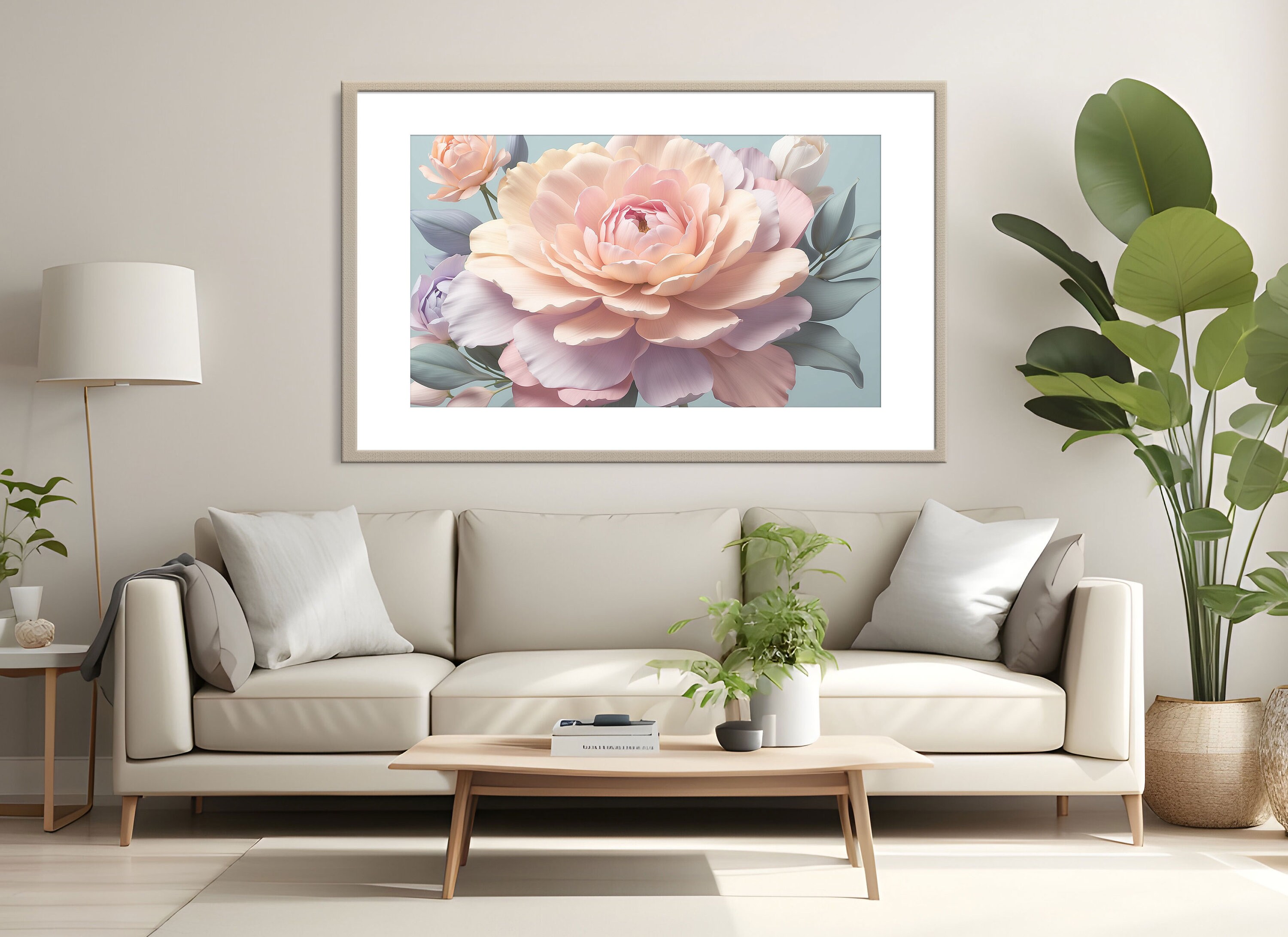 Pastel Petals: 3D Roses Digital Poster for Modern Elegance in Every ...
