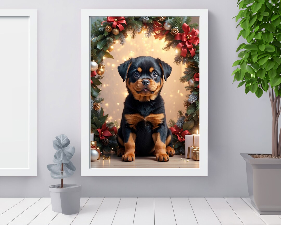 Cute Rottweiler Digital Art Poster Download Perfect for Kids' Rooms and ...