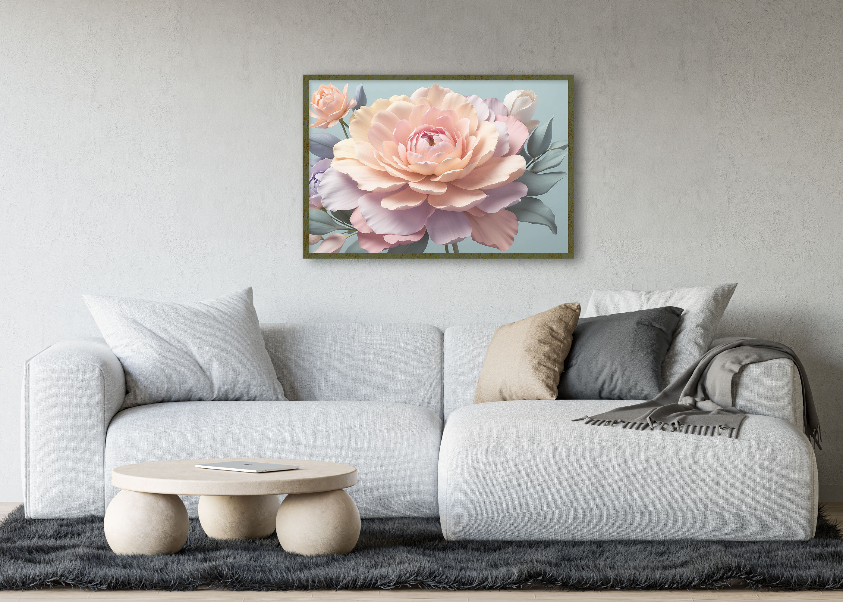 Pastel Petals: 3D Roses Digital Poster for Modern Elegance in Every ...