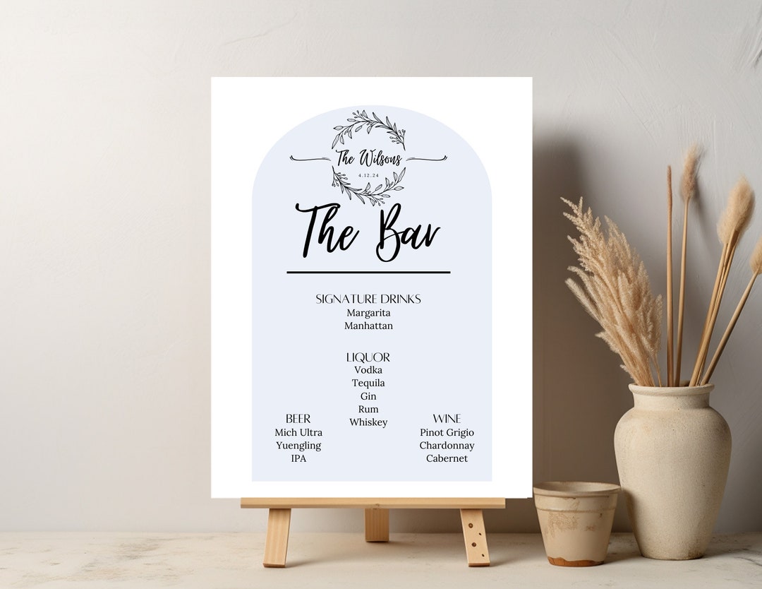 Bar Sign, Custom Bar Sign, Wedding Bar Sign, Custom Wedding Bar Sign ...