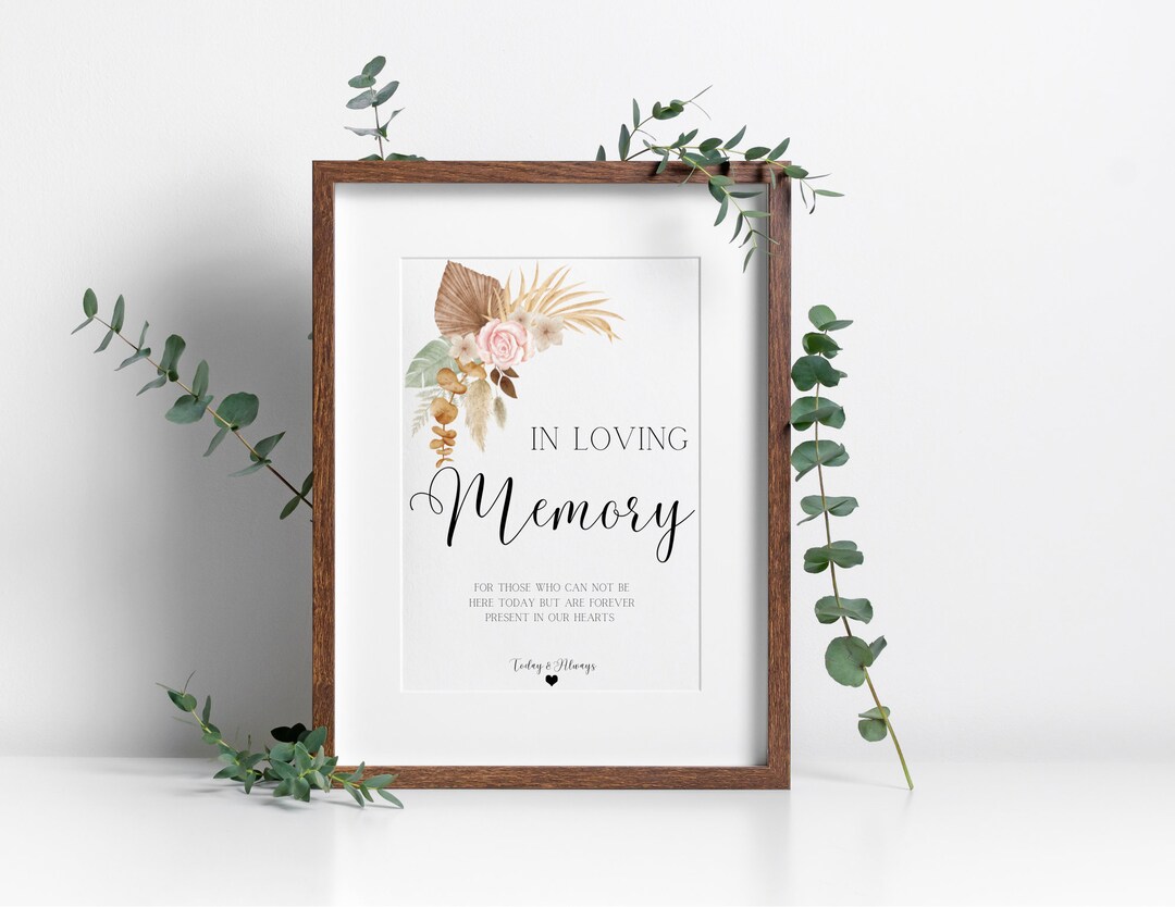 In Loving Memory Table Sign Wedding Memory Sign in Loving - Etsy
