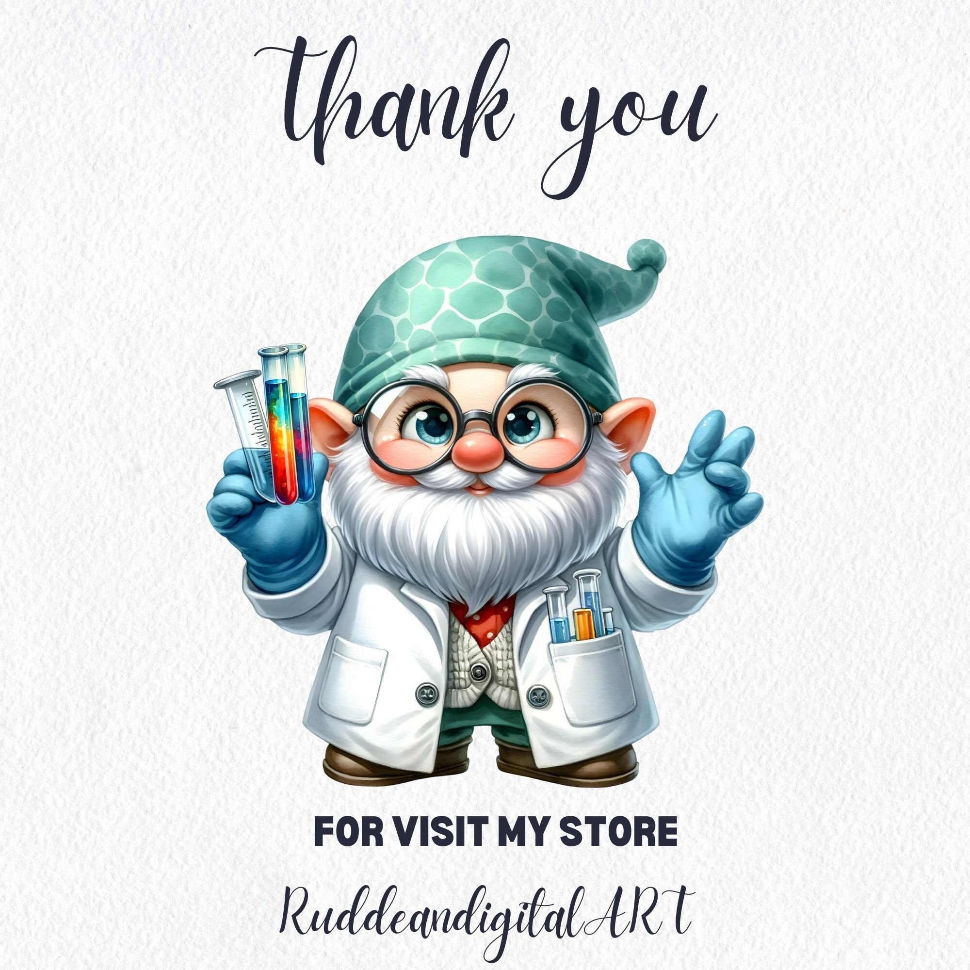 Watercolor Gnome Science Clipart, Science Nursery Clipart, Cute Science ...