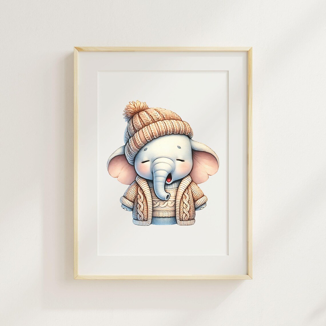 Watercolor Elephant Baby Clipart PNG Bundle, Nursery Decor (digital ...