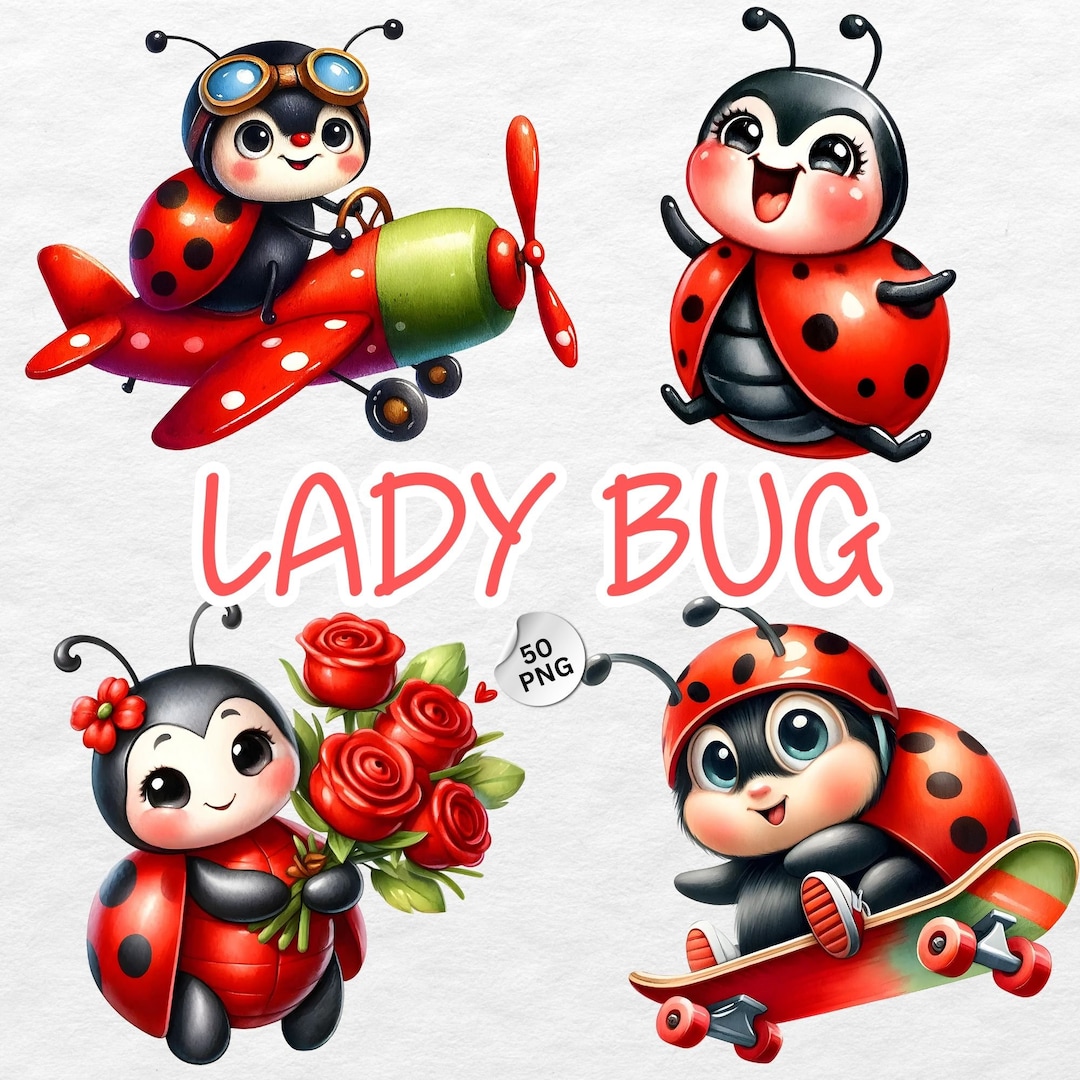 Watercolor Cute Ladybug Clipart, Spring Summer Bug, Nursery Decor ...