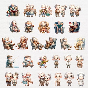 Grandparent Clipart, Big Bundle, Family Clipart, Grandma Gifts, Grandpa ...