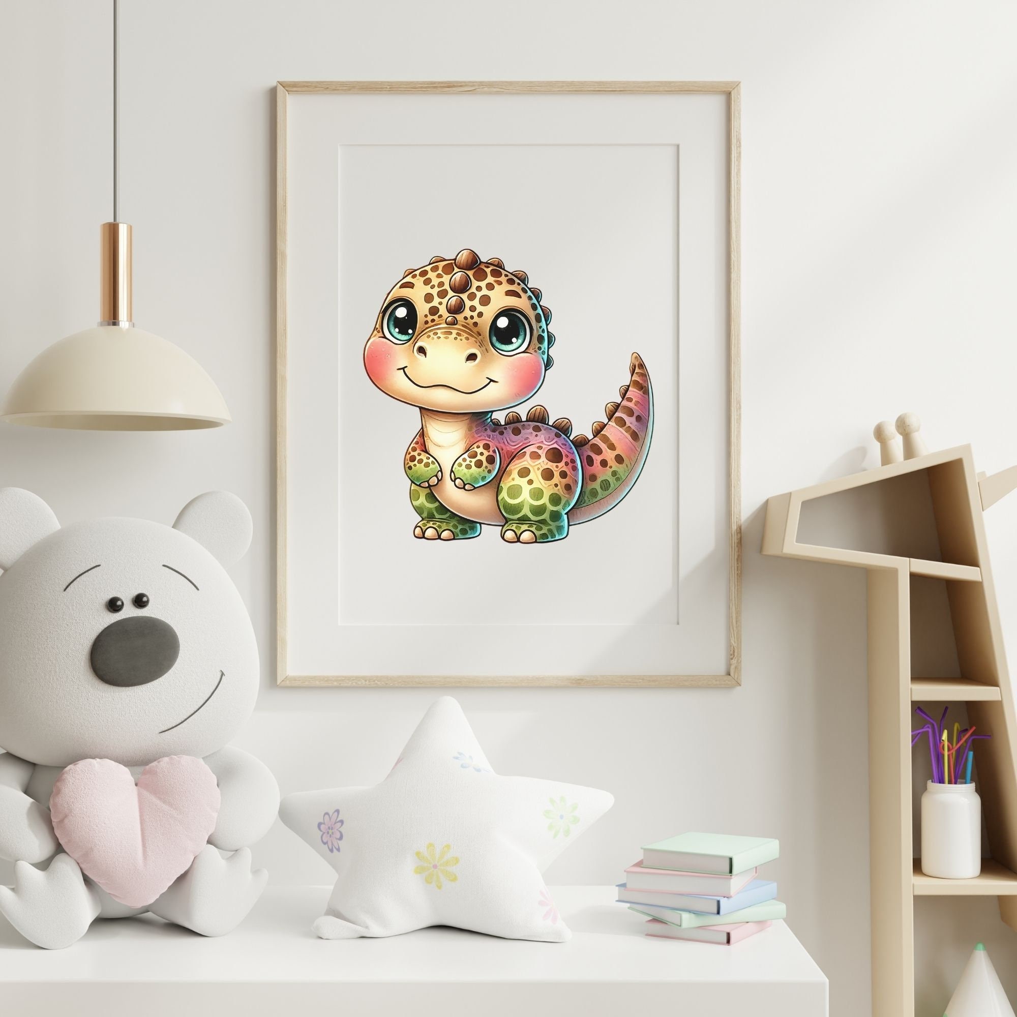 Watercolor Dinosaur Clipart PNG: Nursery Decor (54 Images) (digital ...