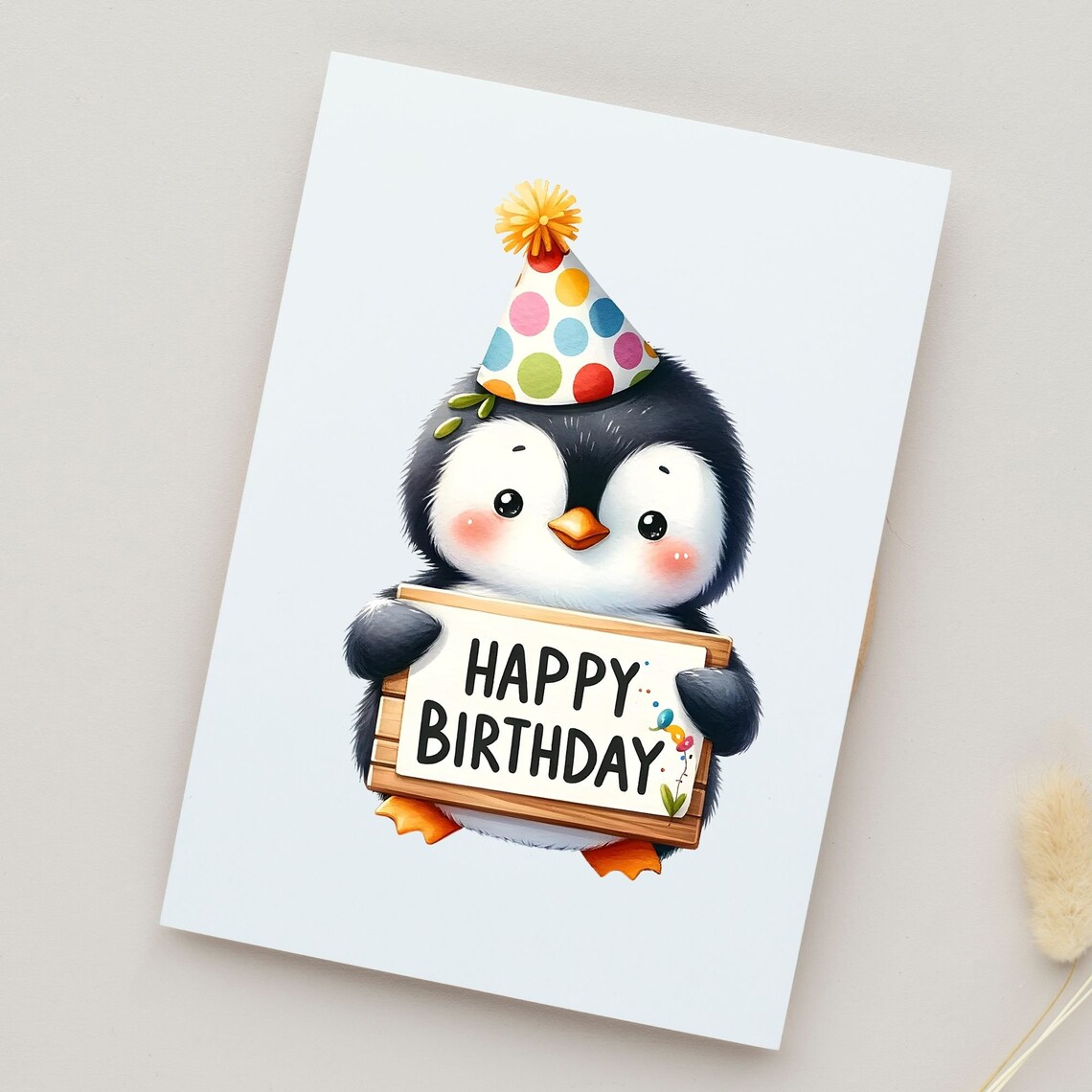 Watercolor Penguin Birthday Clipart: PNG Bundle (digital Download) - Etsy