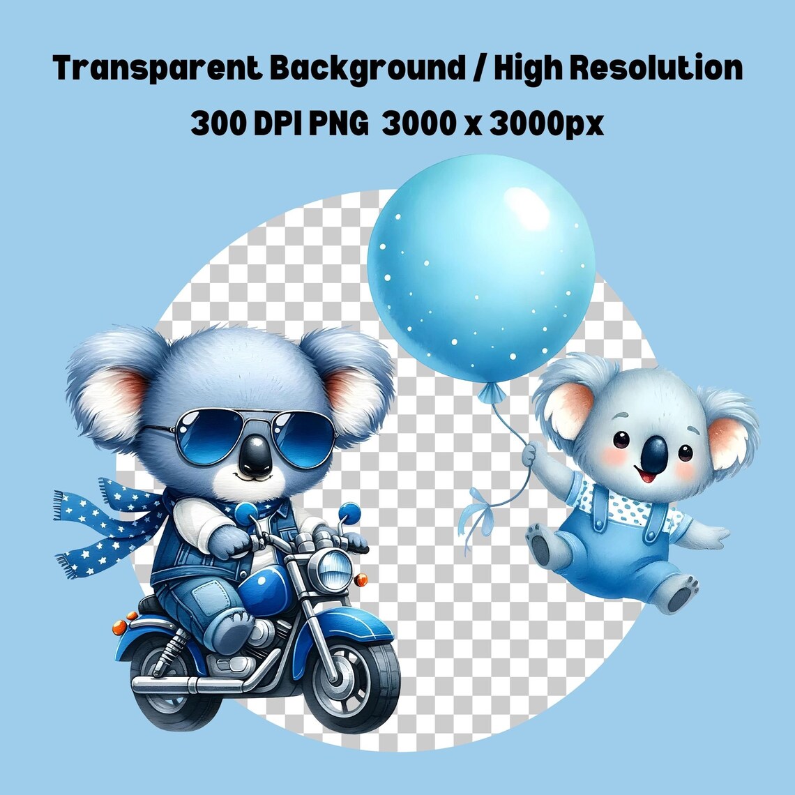 Watercolor Baby Koala Clipart, Cute Koala Bear PNG, Nursery Decor, Baby ...