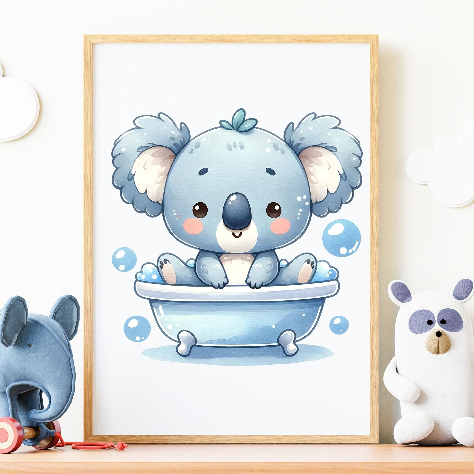 Watercolor Baby Koala Clipart, Cute Koala Bear PNG, Nursery Decor, Baby ...