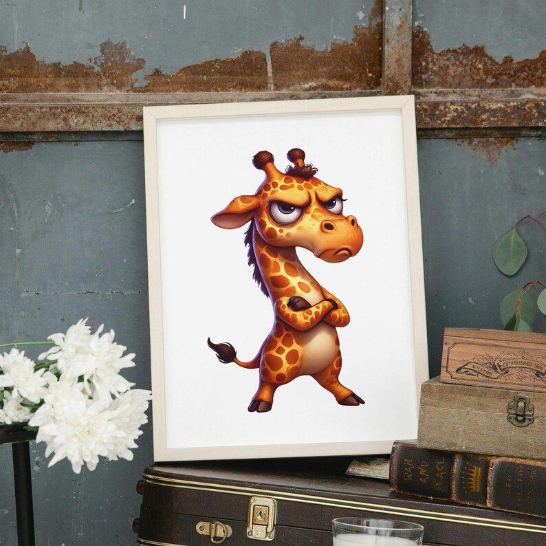 Grumpy Animals Watercolor Clipart Bundle: 25 PNG Files (digital ...