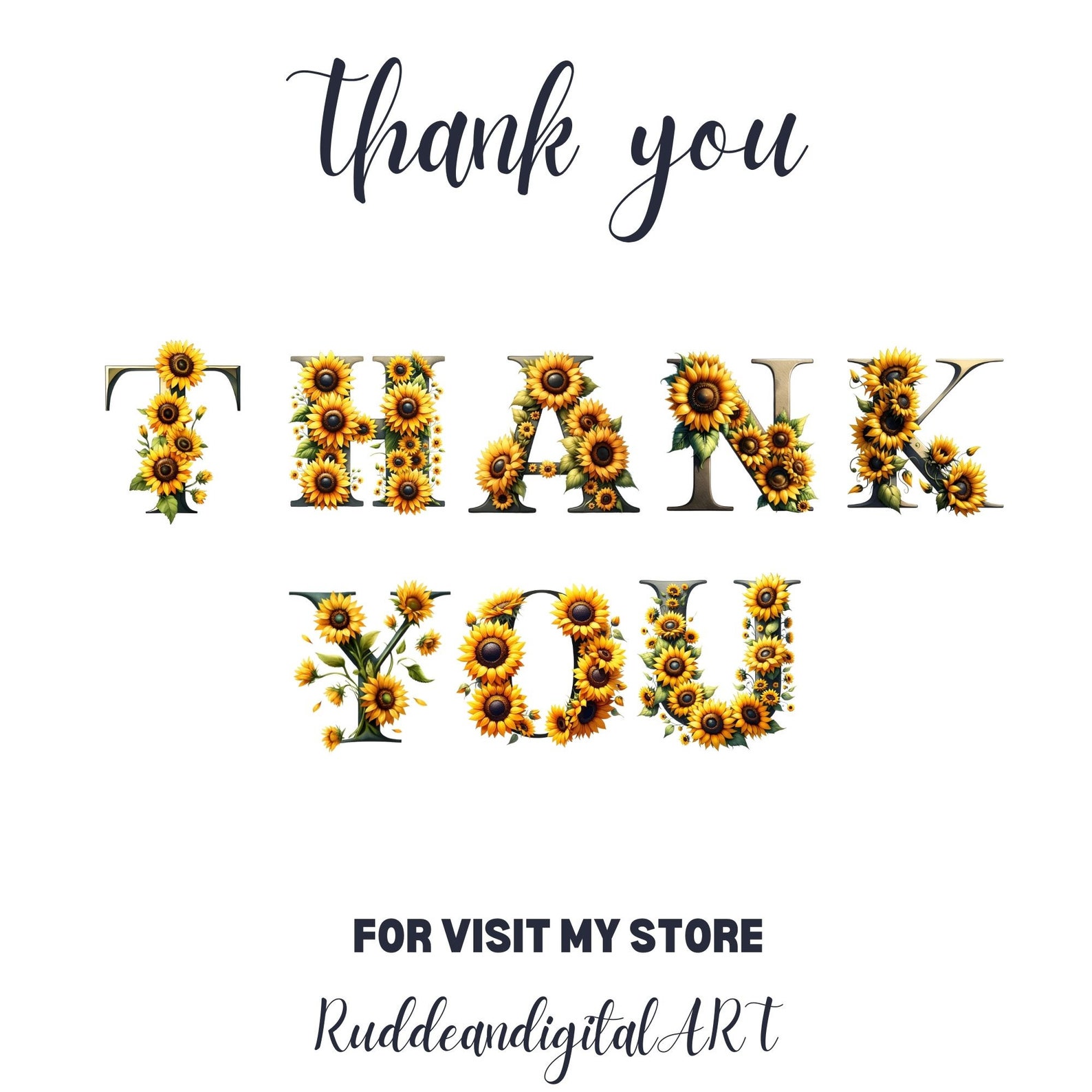 Sunflower Alphabet Clipart, Watercolor Floral Alphabet, Sunflower Font ...