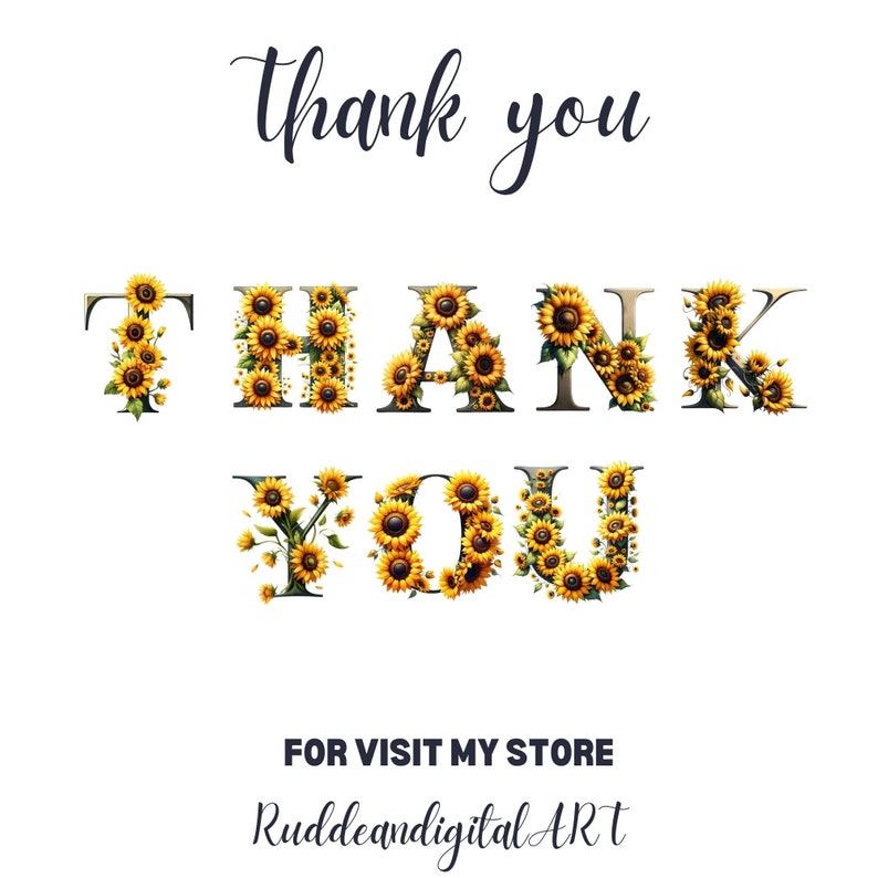 Sunflower Alphabet Clipart, Watercolor Floral Alphabet, Sunflower Font ...