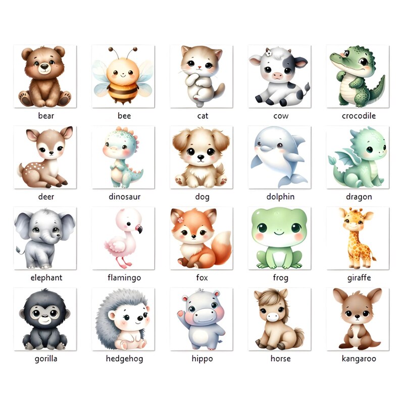 Animal Clipart Bundle, Watercolor PNG Images (digital Download - Etsy