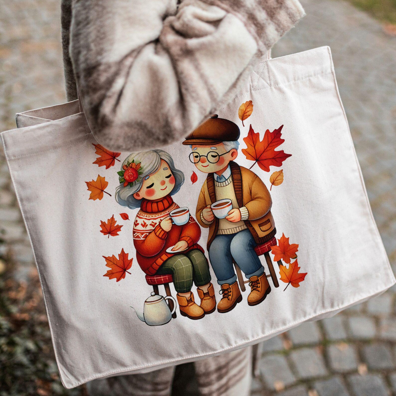 Grandparent Autumn Clipart: Watercolor Family Fall Decor (digital ...