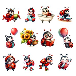 Watercolor Cute Ladybug Clipart, Spring Summer Bug, Nursery Decor ...