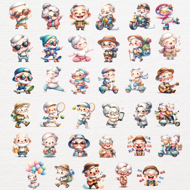 Big Bundle 123 Grandparent Clipart, Family Clipart, Grandparent PNG ...