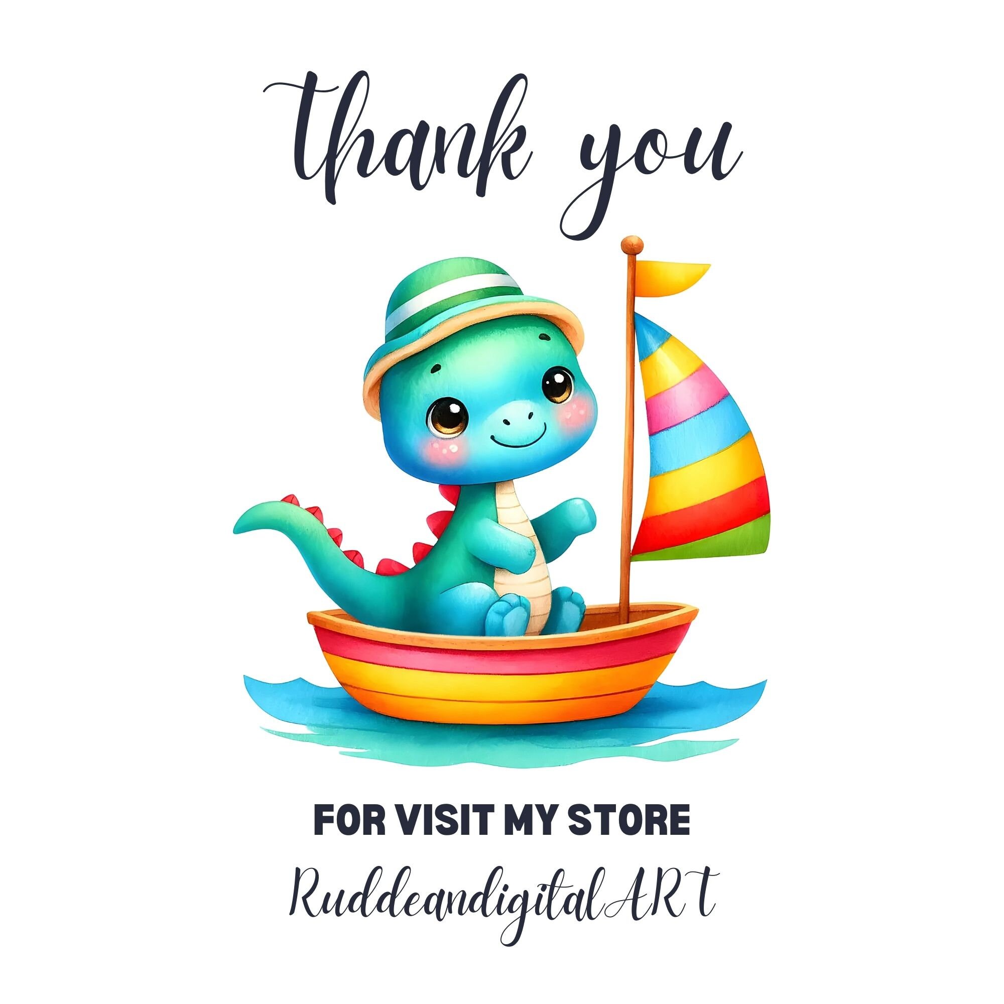 Watercolor Summer Dinosaur Clipart, Baby Dinosaur PNG, Nursery Decor ...