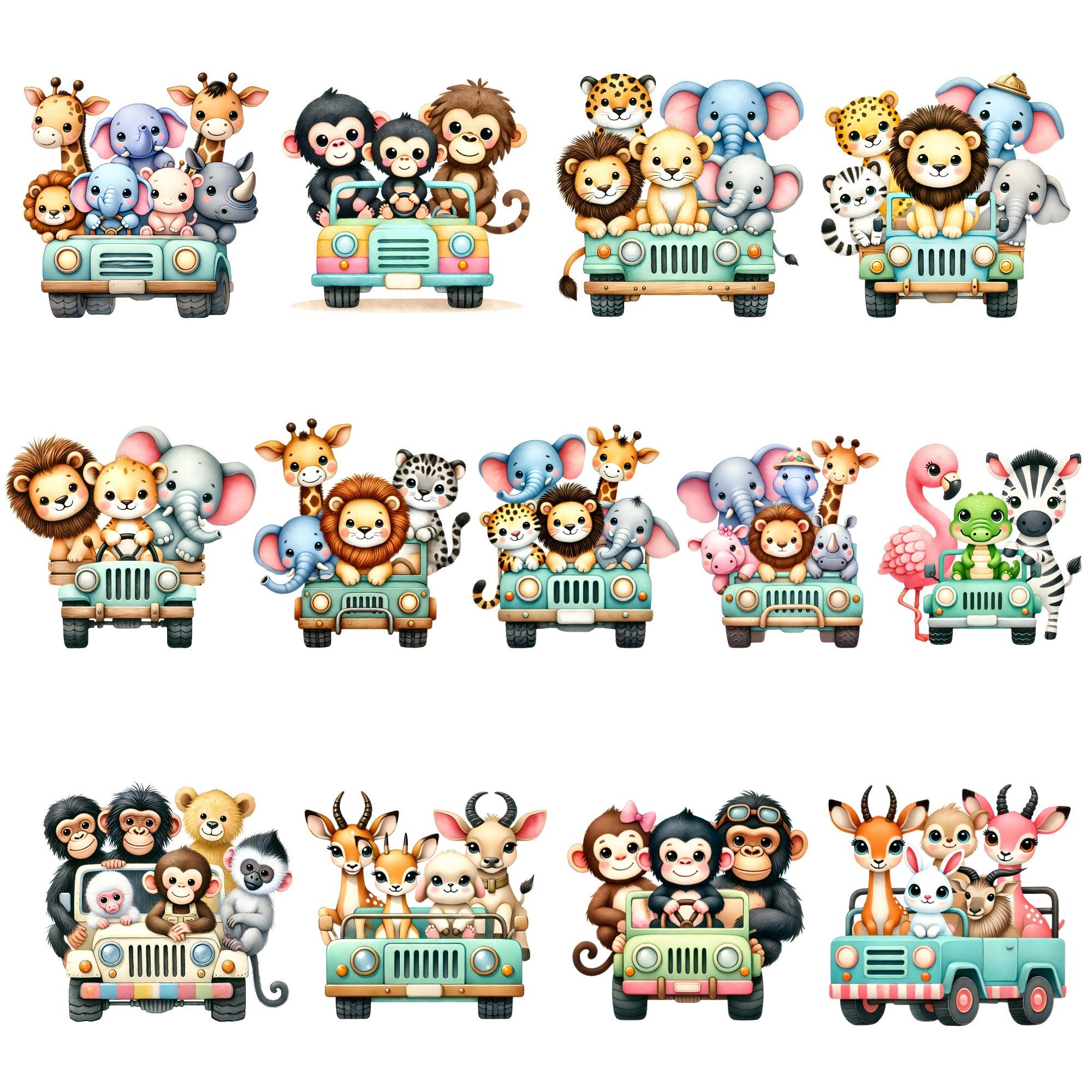 Safari Animal Clipart Bundle, Jungle Animals PNG (digital Download) - Etsy