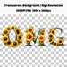 Watercolor Sunflower Alphabet Clipart: Floral Letters & Numbers (PNG ...