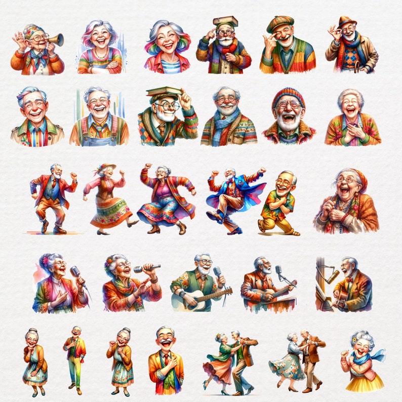 Grandparent Clipart, Big Bundle, Family Clipart, Grandma Gifts, Grandpa ...