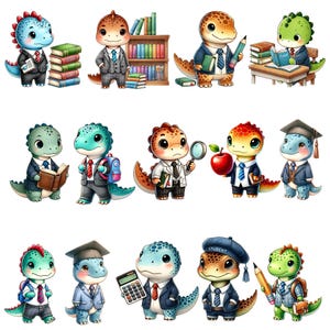 Watercolor Dinosaur School Clipart Png, Nursery Decor, Dinosaur Back to ...