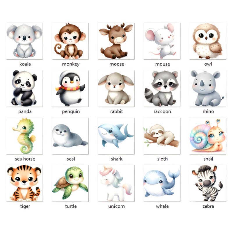 Animal Clipart Bundle, Watercolor PNG Images (digital Download - Etsy