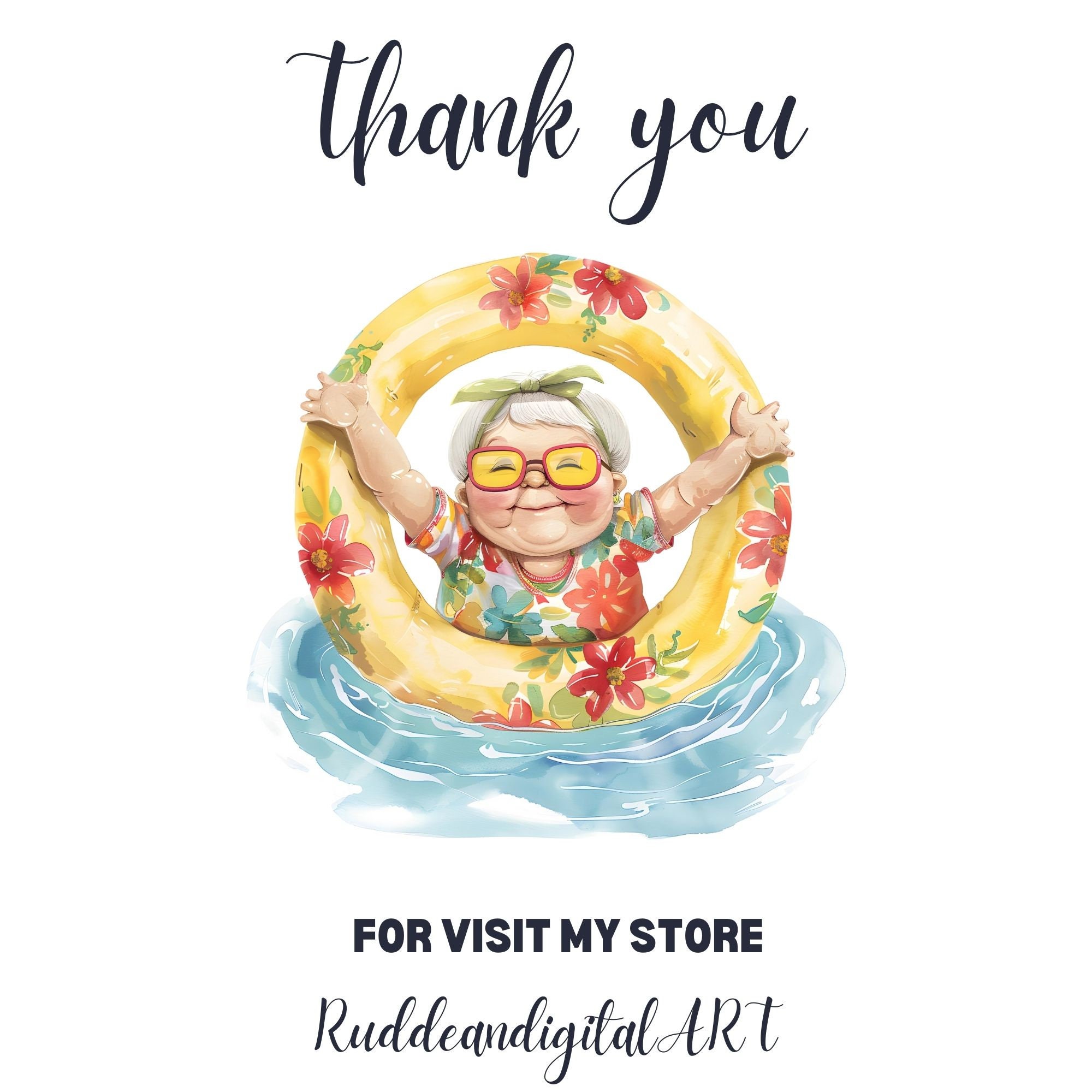 Watercolor Summer Grandparent Clipart Png, Grandma Clipart, Grandpa ...