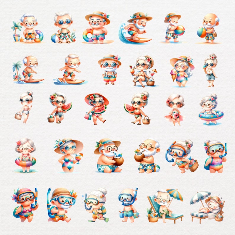 Big Bundle 123 Grandparent Clipart, Family Clipart, Grandparent PNG ...