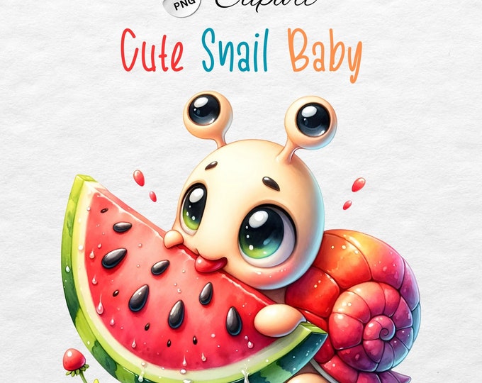 Watercolor Snail Clipart, Watercolor Little Animal Clipart, Baby ...