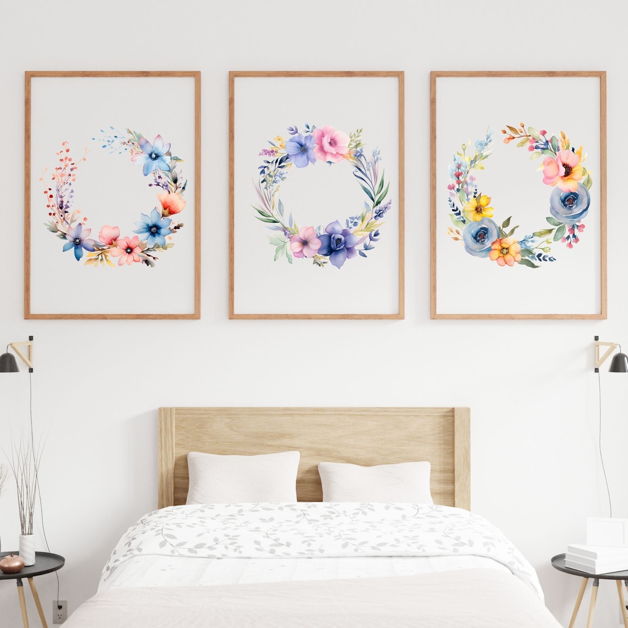 50 Watercolor Flower Wreath Clipart, Floral Wreath Clipart, Wreath ...