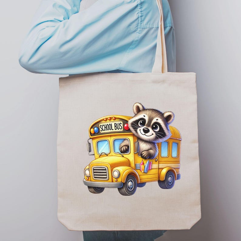 Back to School Raccoon Clipart, Cute Watercolor Raccoon PNG Bundle ...