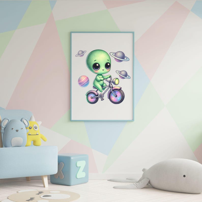 Watercolor Cute Aliens Clipart PNG, Sci-fi Nursery Decor, Cute Alien ...