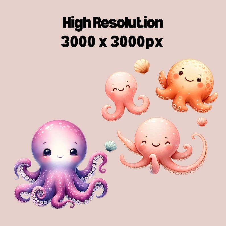 38 Undersea Watercolor Clipart Bundle, Cute Ocean Animal PNG, Nursery ...