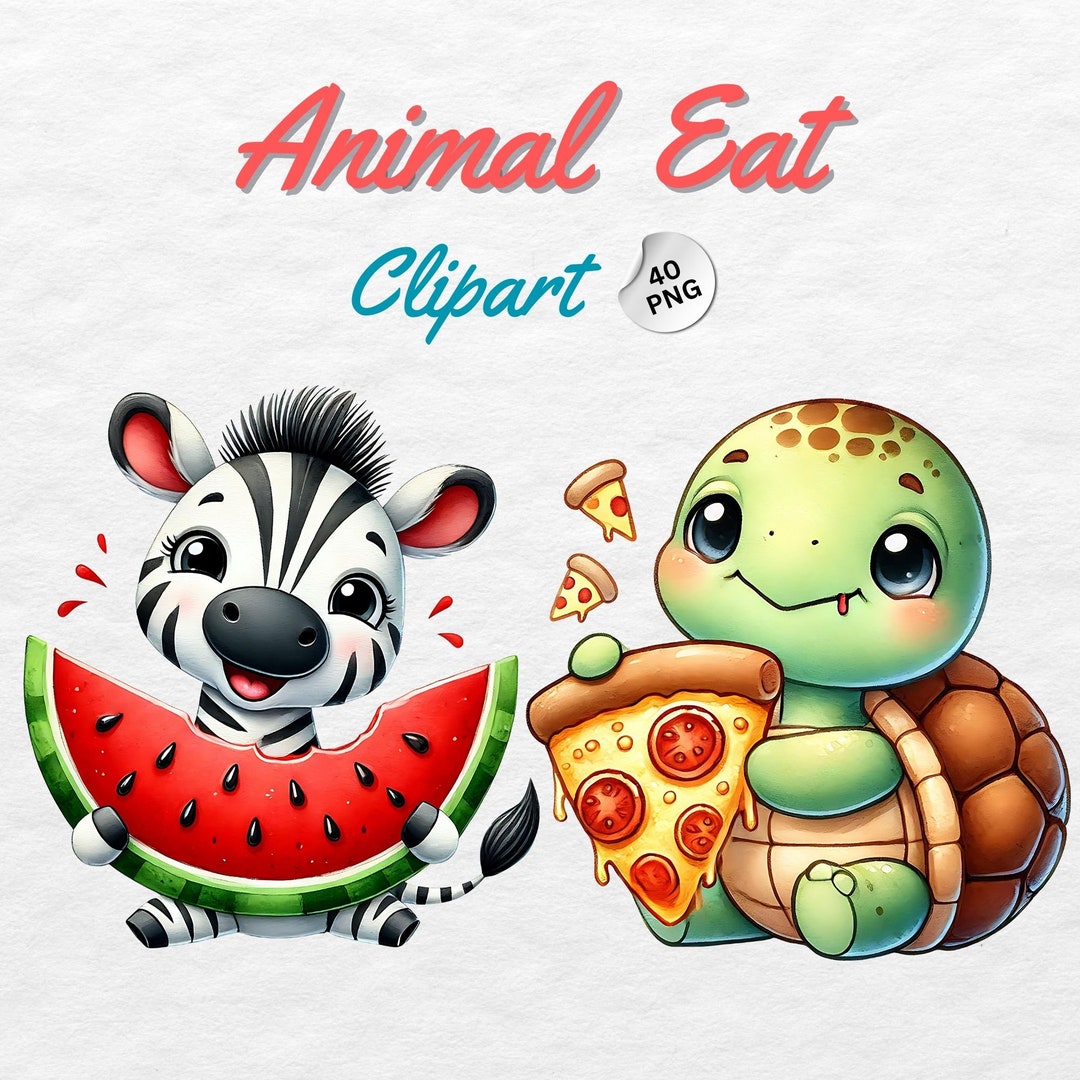 Animal Happy PNG Clipart Bundle, Cute Baby Animal Clipart, Safari ...