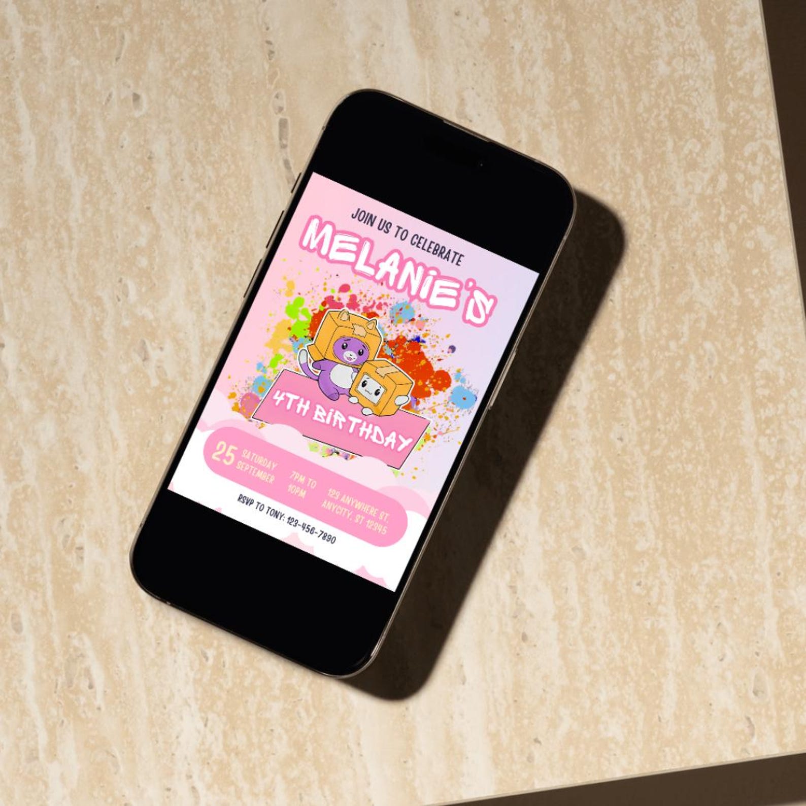 Editable Lankybox Birthday Invitation Lankybox Birthday Invite Digital ...