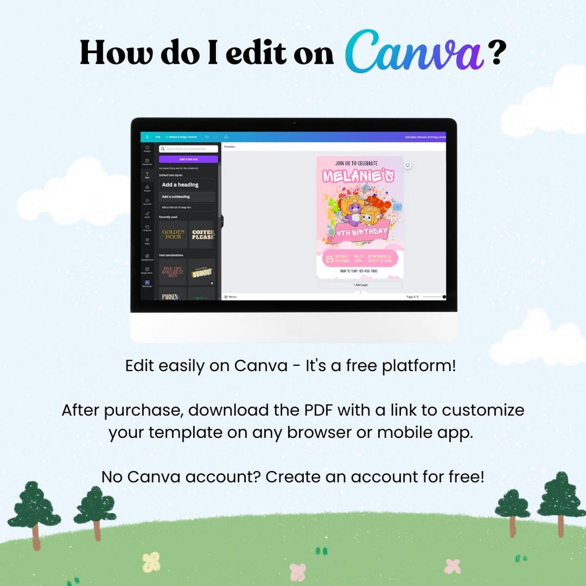 Editable Lankybox Birthday Invitation Lankybox Birthday Invite Digital ...