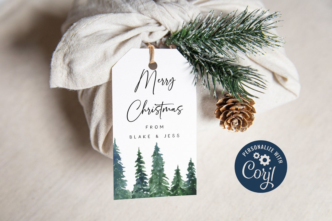 Printable Christmas Tag Holiday Gift Tags Editable Merry Christmas ...