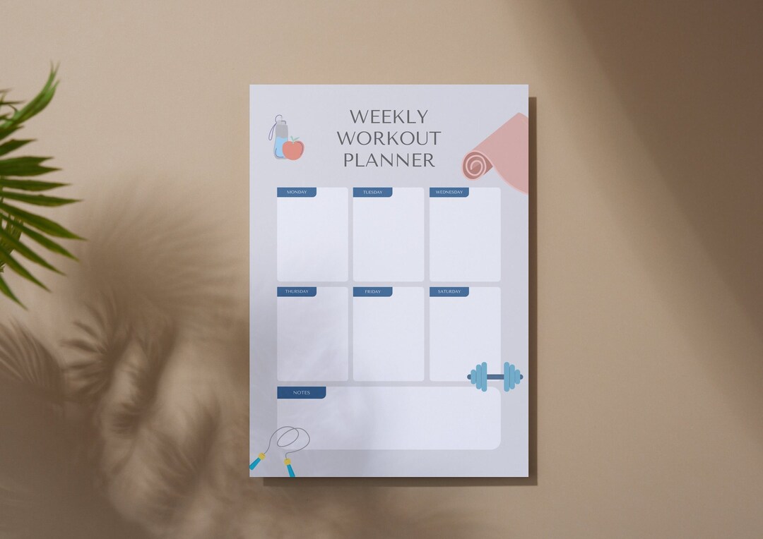 Weekly Workout Planner Template Instant, Digital, Editable and ...