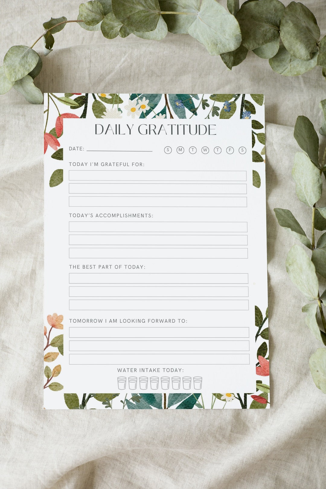Daily Gratitude Journal Template Instant, Digital, Editable and ...