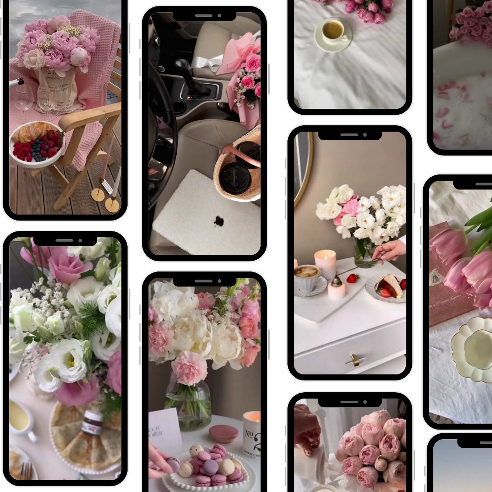 100 Pink Faceless Aesthetic Stock Videos Bundle for Instagram Reels ...